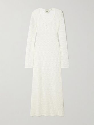 Isabel Marant Poros Midikleid Aus Einer Baumwollmischung In Pointelle-strick - Wei&szlig;
