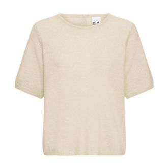Ichi Ichi, Femme, Pulls, Beige, Taille: 36 FR Maille &agrave; col rond