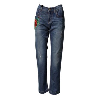 Dolce & Gabbana Femme, Jeans, Bleu, Taille: 36 FR Boyfriend Denim Jeans