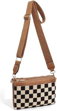 Generic Petit sac &agrave; bandouli&egrave;re vintage en nylon multi-poches avec bandouli&egrave;re r&eacute;glable et l&eacute;ger pour femme, travail, shopping, quotidien, marron, 350.00*220.