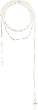 Vivienne Westwood Femme, Accessoires, Gris, Taille: ONE Size Broken Pearl Necklace