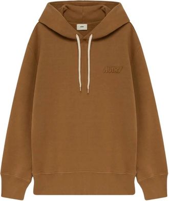 Autry Femme, Sweatshirts et sweats &agrave; capuche, Brun, Taille: 38 FR Tonal Logo Sweat &agrave; capuche