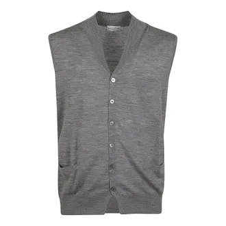 Ballantyne Homme, Pulls, Gris, Taille: 2XL Gilet en Laine Gris Style Classique