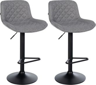 Clp Lot de 2 tabourets de bar Kasson Gris foncé Tissu