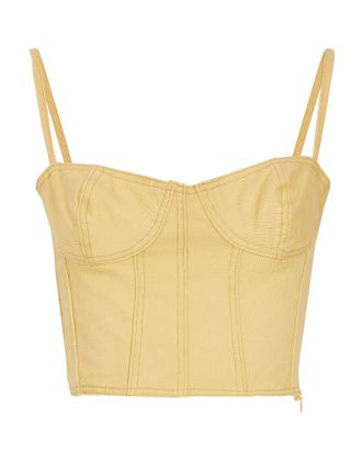 8 by YOOX ORGANIC COTTON DENIM BUSTIER