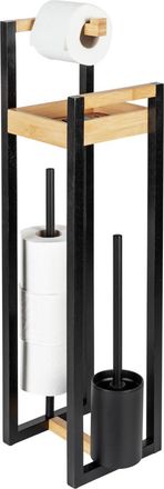 WENKO 4 in 1 Stand WC-Garnitur Braidi mit großer Ablagefläche Natur