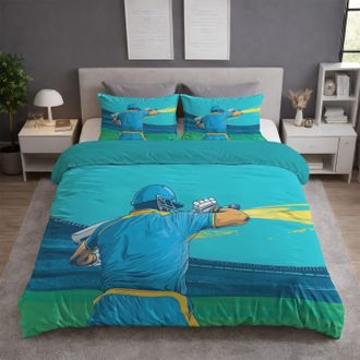 Generic Bettw&auml;sche 135 x 200 cm - Bettbezug Angenehm Leicht Atmungsaktiv - Modedrucke Mikrofaser 2teilig Set mit Kissenbez&uuml;ge 80x80 cm Cartoon Sport Baseball 