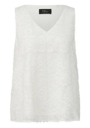 s.Oliver Blusentop Bluse &Auml;rmelloses Chiffon-Top mit V-Ausschnitt und floralem Muster
