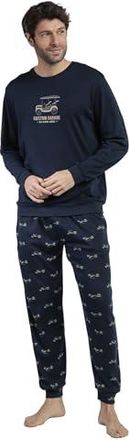 Admas Pyjama &agrave; manches longues Old School pour homme, bleu marine, S