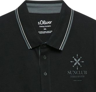 s.Oliver Poloshirt s.Oliver &Uuml;bergr&ouml;&szlig;en Poloshirt schwarz Brustprint