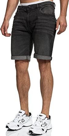 Indicode Hommes Caden Jeans Shorts | Pantalon Court en Jean &agrave; 5 Poches DK Grey 3XL