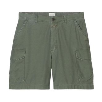 Closed Cargo Bermuda Shorts mit Seitentaschen und Ges&auml;&szlig;taschen - - Shorts - Herren - Gr&uuml;n - W32