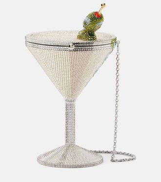 Judith Leiber Pochette Martini &agrave; cristaux