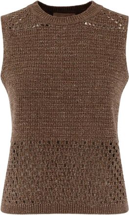 MC2 Saint Barth Femme, Tops, Brun, Taille: 40 FR Aire Crochet Top