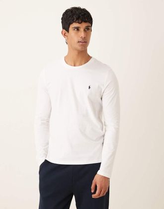 Polo Ralph Lauren T-shirt confort &agrave; manches longues en jersey de coton - Blanc