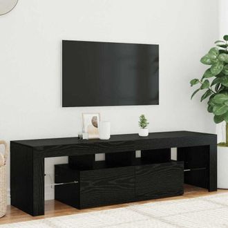 vidaXL Vidaxl - TV-Schrank mit LED-Leuchten Schwarz Eichen-Optik 140x36,5x40 cm