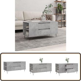 vidaXL Table basse gris béton 102x44,5x50 cm bois dingénierie - Table Basse - Meuble Salon - Table Dappoint - Table Design - Table Grise