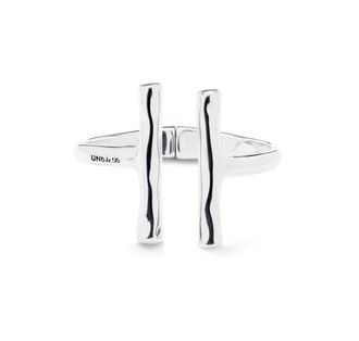 Uno De 50 UNO de 50 Starrer Armreif mit Sterlingsilber und zwei langen Rohren an den Enden, Grande, Silber, Kein Edelstein