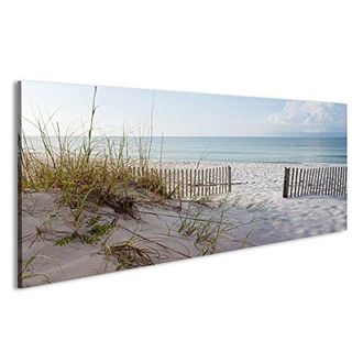 Islandburner Tableau sur toile Paysage Dunes Plage Et Mer Au Lever Du Soleil - Golfe Du Mexique Cadre Affiche Poster Murale Tableaux