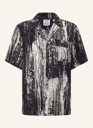 Carlo Colucci Carlo Colucci Bedrucktes Hemd - Ai Drip Knit Fasoli schwarz