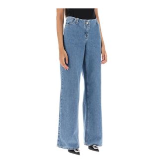 Magda Butrym Ultra Low Waist Wide Leg Denim - - Jeans - Damen - Blau - S