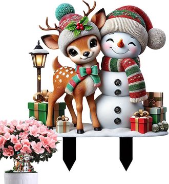 Generic Weihnachtsdekorationen F&uuml;r Den Garten - Modern, Weihnachtsstecker Au&szlig;enbereich Dekorative, 2D Acryl Zuhause Hofschilder, Drau&szlig;en Urlaub Neujahr He | M