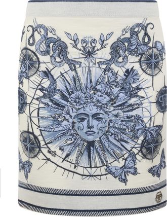 Philipp Plein Knitted Mini Skirt Butterfly Tattoo