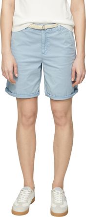 s.Oliver Damen Shorts mit Gürtel - Mid Rise, Straight Fit, Baumwollstretch