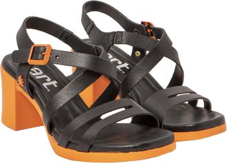 Art Damen 1840 Cannes Sandale, Nappa, Schwarz, Orange, 41 EU