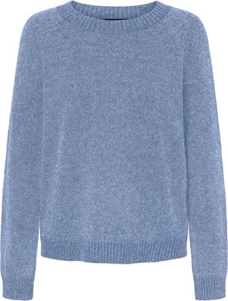Vero Moda Damen VMDOFFYSHINE LS O-Neck Blouse REP NOOS Strickpullover, Allure/Detail:W. Silver Lurex, XS
