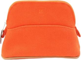 Herm&egrave;s Pre-owned Pochette en toile - Femme - Pre-owned - Orange - Taille: ONE Size
