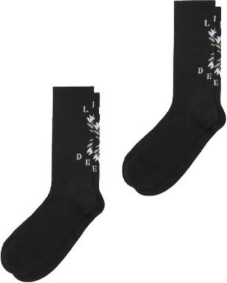 Les Deux Homme, Sous-v&ecirc;tements, Noir, Taille: ONE Size Logo Flower Socks 2-Pack
