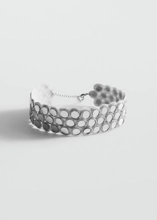 Mango Collier ras-de-cou cristaux argent - Femme - Taille unique - MANGO