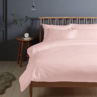 Pizuna 400 Fadenzahl aus Baumwolle Bettwäsche Licht Rosa, 100% Langstaple Baumwolle Bettbezug und Kissenbezug, 100% Baumwolle Mako Satin 2-Teilig Bettwäsches