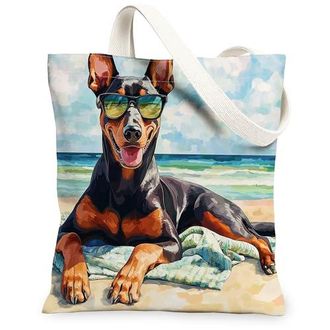 Generic Sac fourre-tout d&eacute;t&eacute; en toile pour faire du shopping, 33 x 38,1 cm, sac d&eacute;picerie r&eacute;utilisable pour femme, peinture esth&eacute;tique, d&eacute;coration cadeau