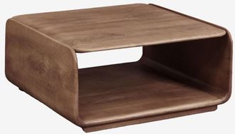 Sklum Tinsley quadratischer Couchtisch aus Holz 75 x 75 cm Akazienbraun dunkel