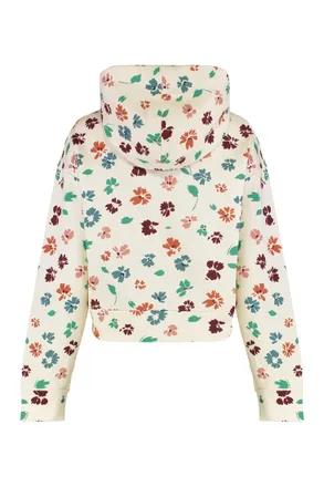 Kristina Ti Womens Floral Print Cotton Hoodie Hoodies