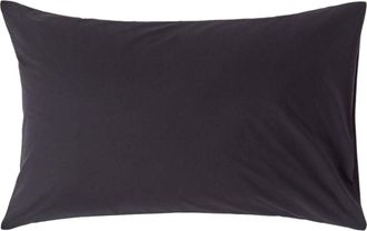 Homescapes Perkal Kissenbezug 48x74 cm schwarz, Kissenhülle mit Hotelverschluss, 100% ägyptische Baumwolle, Fadendichte 200