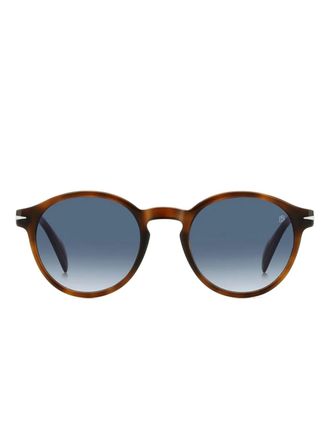 David Beckham lunettes de soleil &agrave; monture ronde - Marron