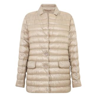 Herno Gesteppte Jacke mit Kn&ouml;pfen - - Jackets - Damen - Beige - 2XL