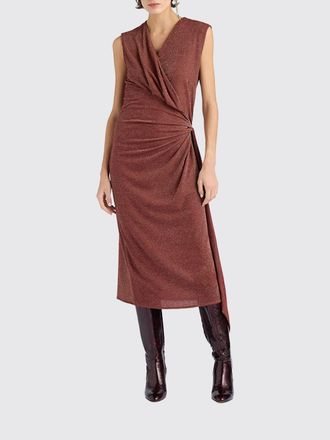 Momoni Robe portefeuille midi sans manches Roca en jersey de lurex