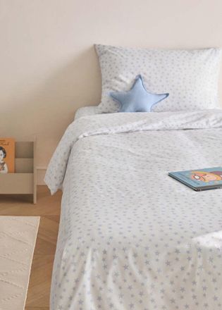 Mango Housse de couette enfant percale de coton imprim&eacute; &eacute;toiles Lit 90 cm bleu - Home - Lit 90 cm - MANGO HOME