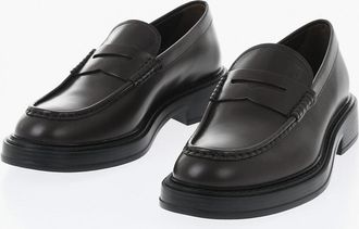 Tod's Brushed Leather Penny Loafers Tods