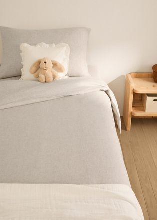 Mango Housse de couette enfant lin lav&eacute; lit 90 cm beige - Home - Lit 90 cm - MANGO HOME