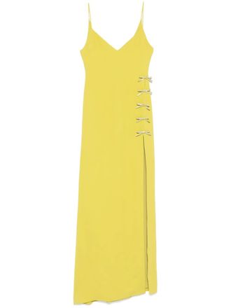 Elie Saab robe longue à bretelles nouées - Vert