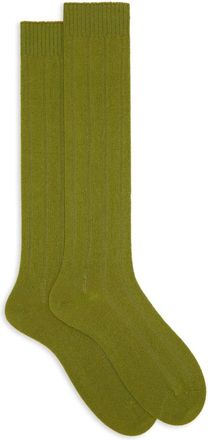 Gallo Gallo, Homme, Sous-v&ecirc;tements, Vert, Taille: M Long Rib Cashmere Socks
