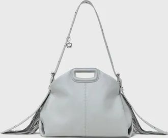 Maje Tasche Miss M Aus Genarbtem Leder - Grau - Maje