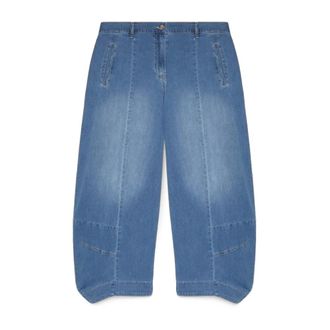 Fiorella Rubino Femme, Jeans, Bleu, Taille: 46 FR Jean baggy en denim effet washed