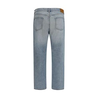 Saint Laurent Mens Blue Cotton Straight-Leg Jeans Clothing