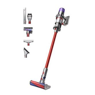 Dyson V11 Fluffy kabelloser Staubsauger (Nickel/Rot) V11 Fluffy kabelloser Staubsauger, 185 Airwatt, 60 Minuten Laufzeit, Haarentwirrungstechnologie, Hand- 